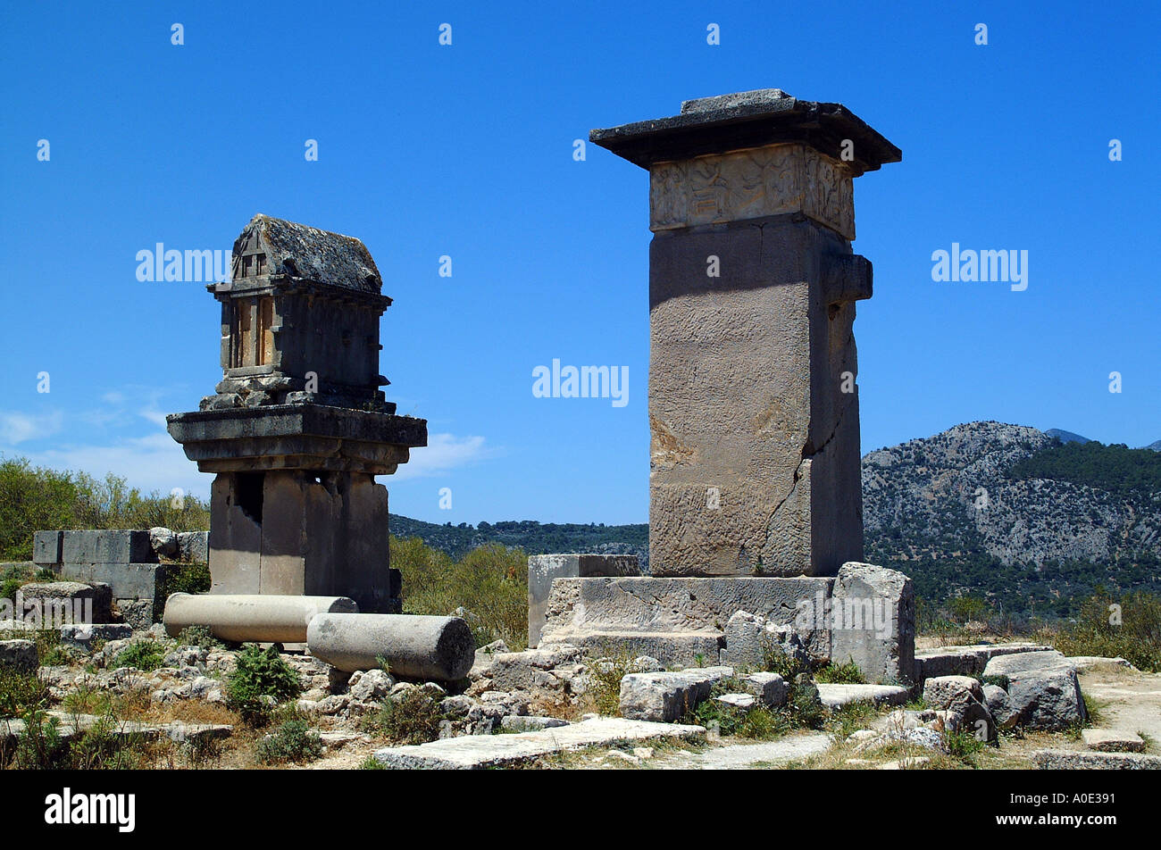 Harpies monument Xanthos Turkey Stock Photo - Alamy