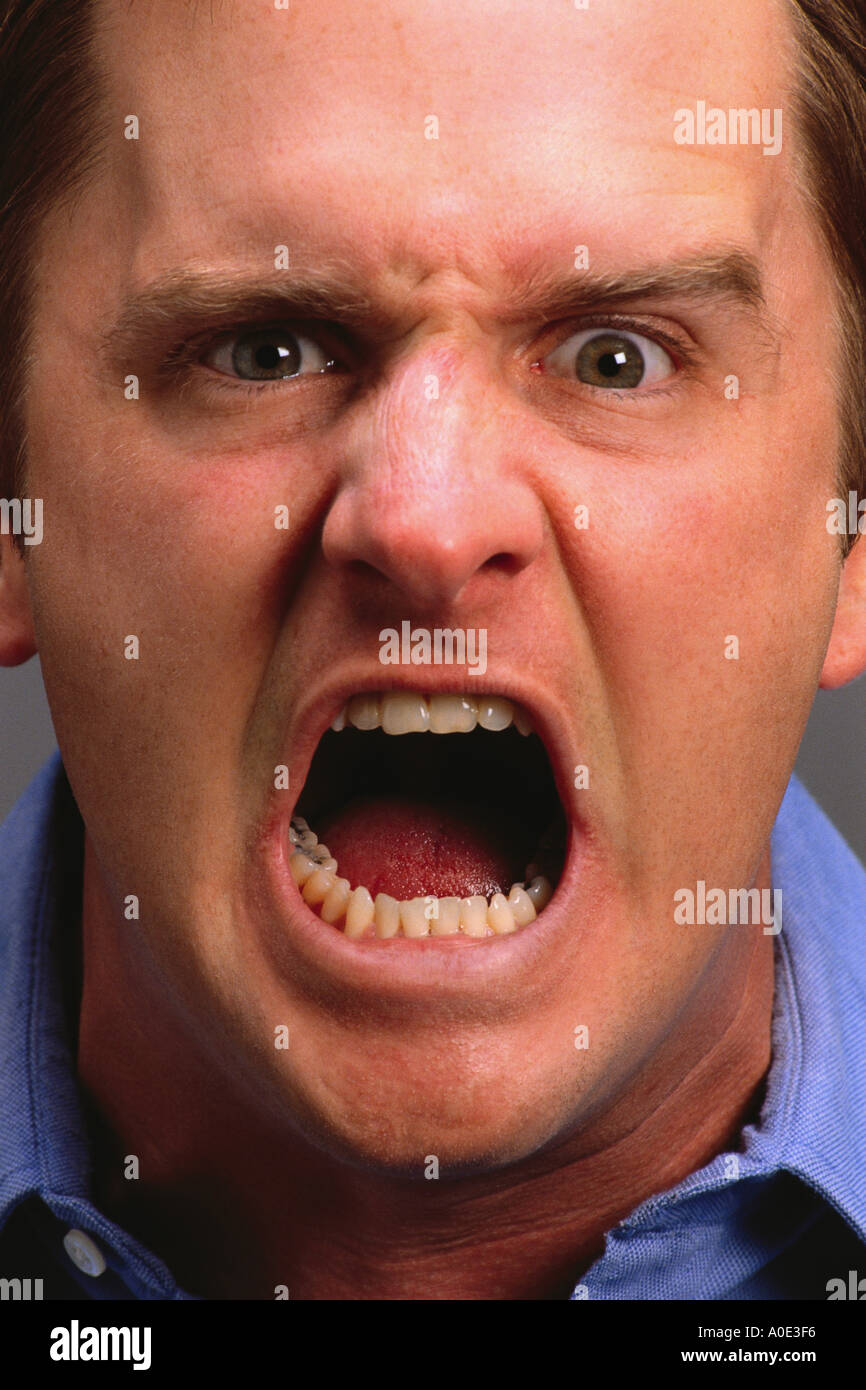 Man extreme angry man shouting hi-res stock photography and images - Alamy