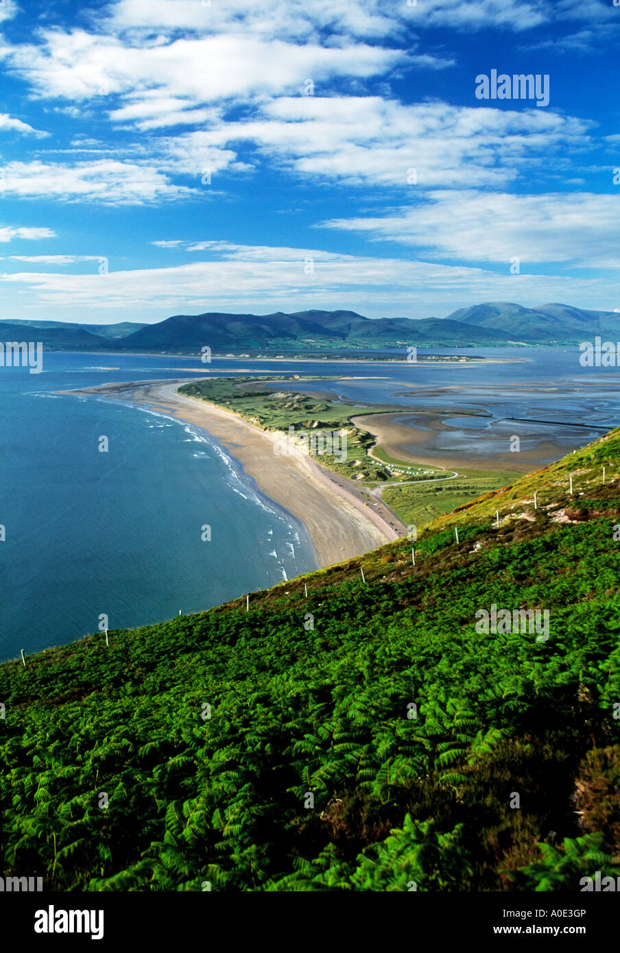 sand spit dividing the atlantic from fresh water rivers on irelands ...