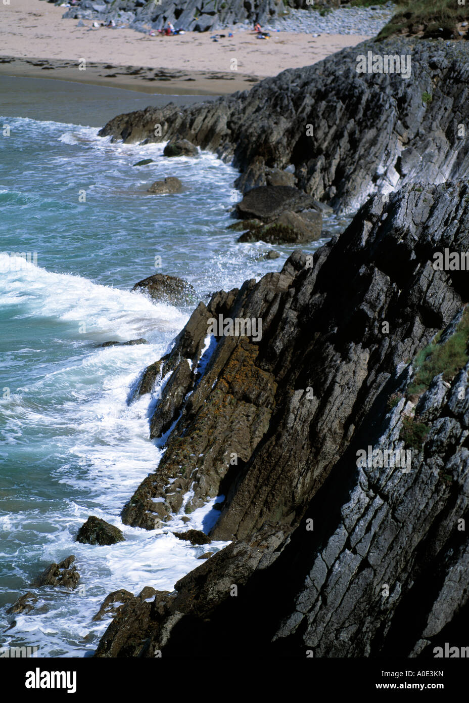 high cliffs on the irish coast buffeted by atlantic storm waves Stock ...