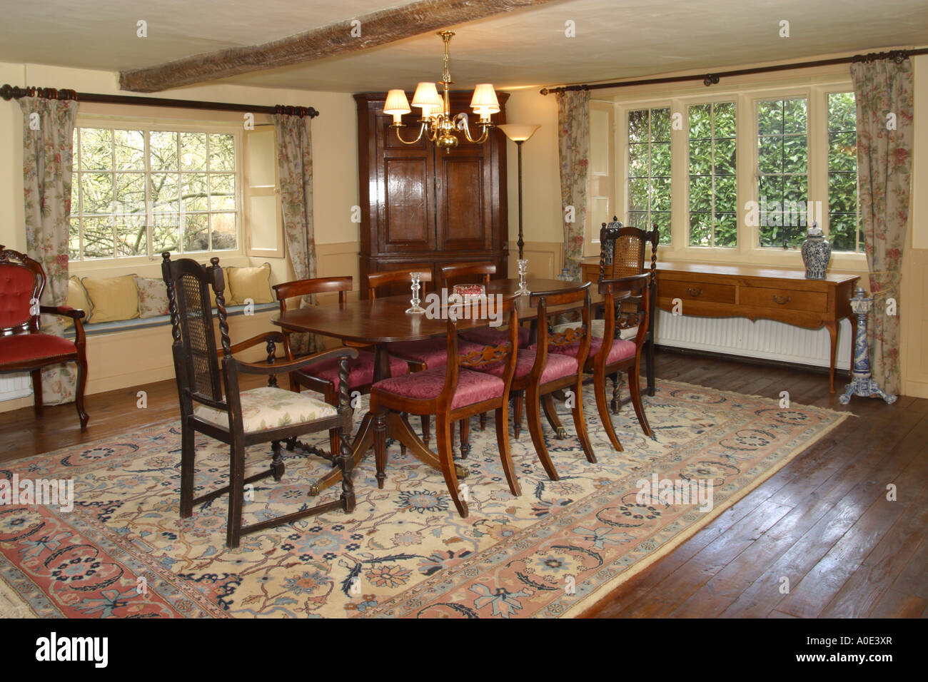 UK property, house interior, dining room, traditional Stock Photo - Alamy