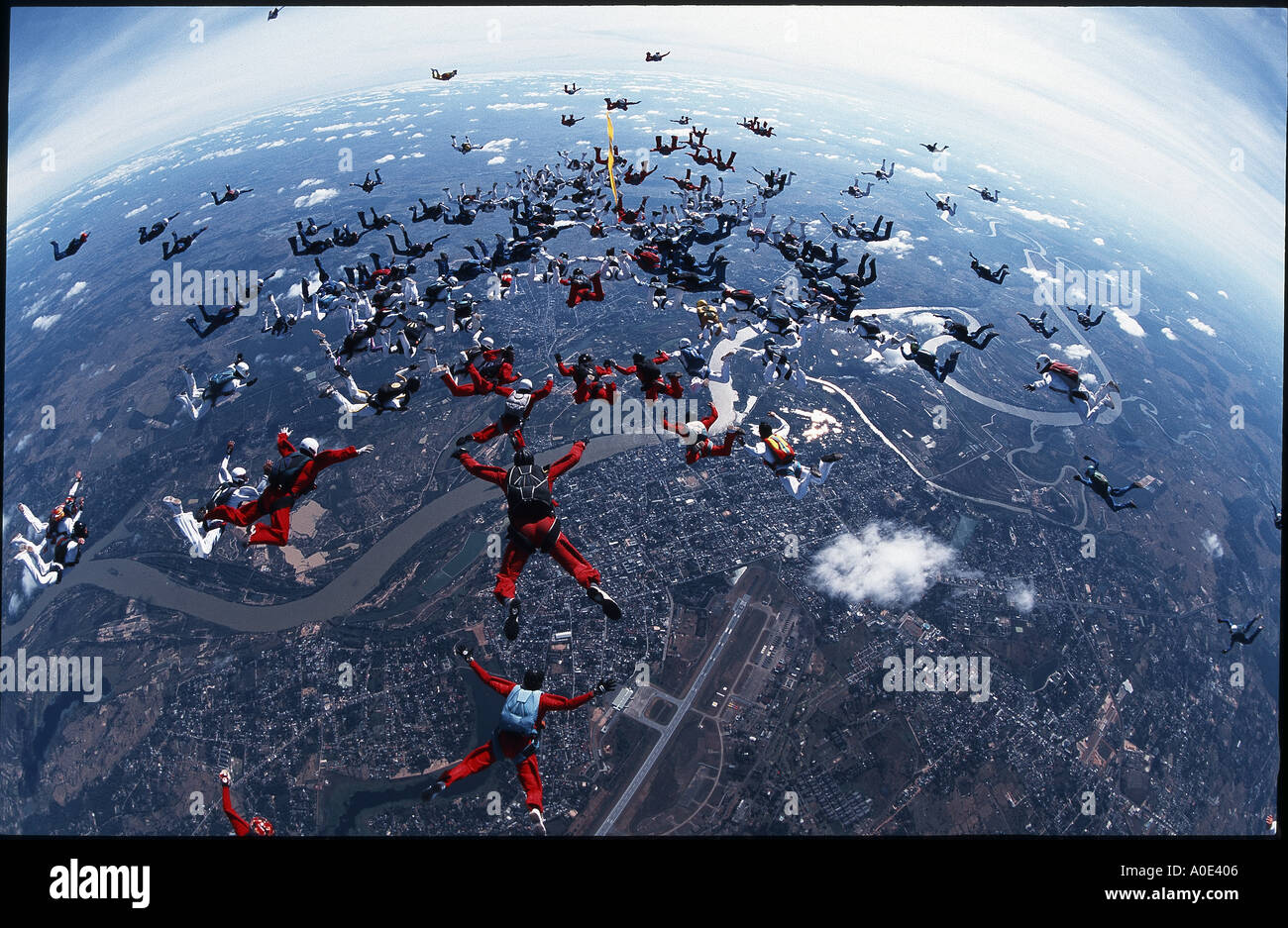 Freefall formation worldrecord attempt in Thailand Stock Photo - Alamy