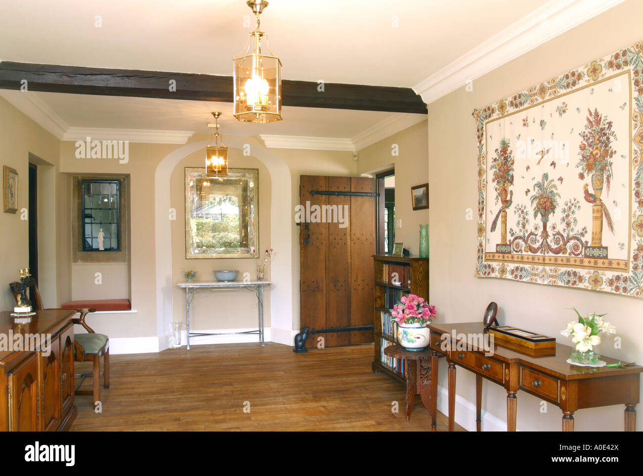 UK property, house interior, entrance hall Stock Photo - Alamy