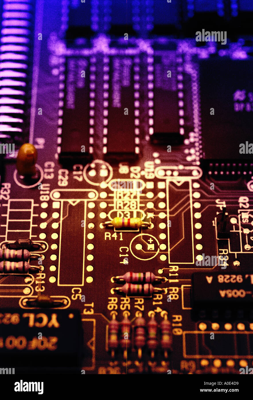 Technology Computer electronics circuit board Stock Photo - Alamy
