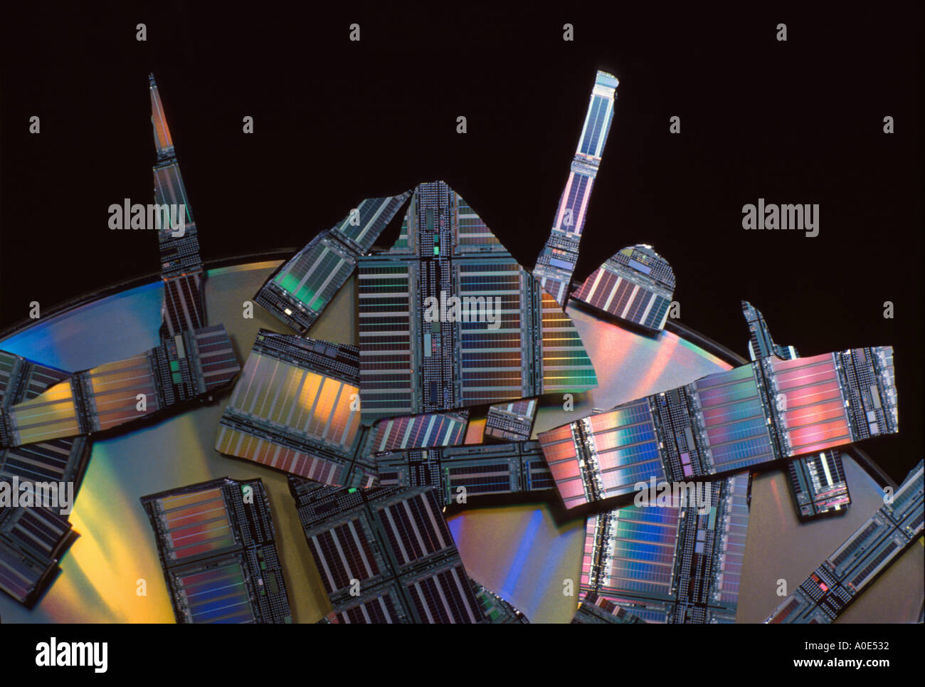 pieces of broken wafer on compact disc electronic devices electronic ...