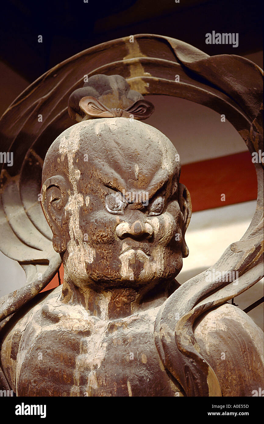 Wooden statue of a temple guard Daigo Temple Kyoto Stock Photo - Alamy