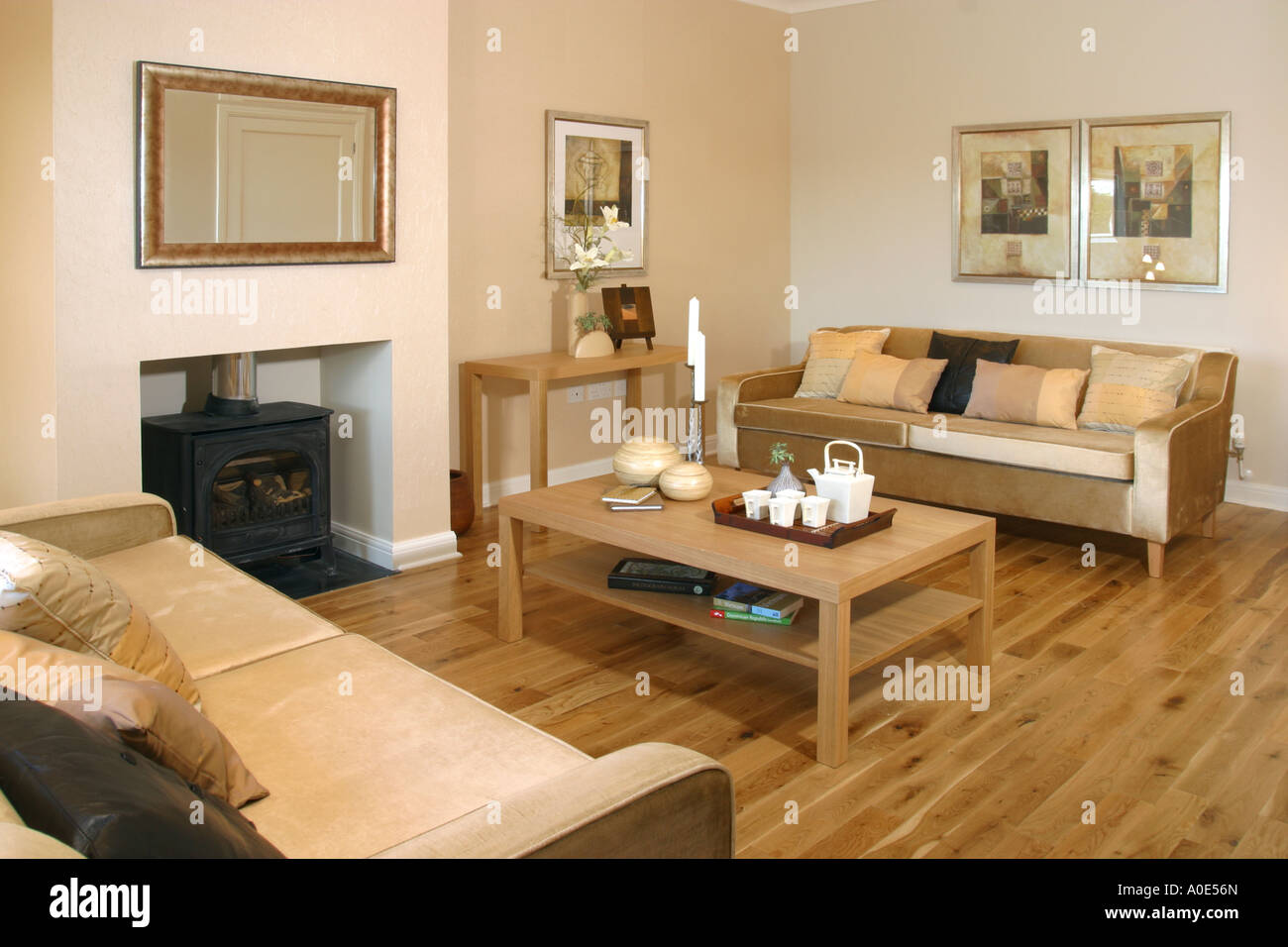 Uk show home lounge interior hi-res stock photography and images - Alamy