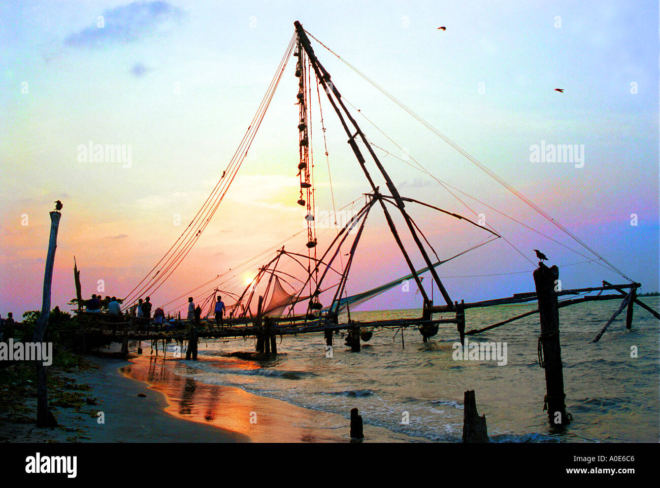 Chinese net of Cochin Kerala Stock Photo - Alamy