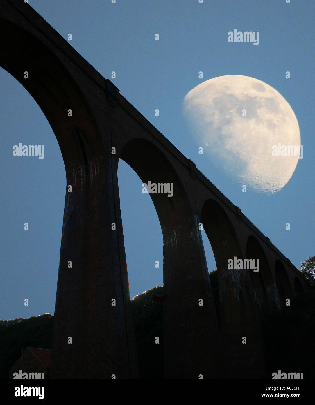 Old viaduct in silhouette hi-res stock photography and images - Alamy