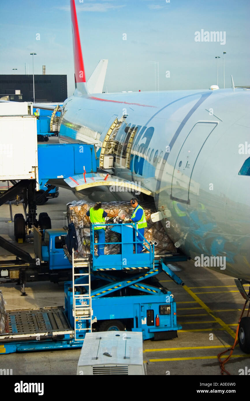 Cargo being Loaded onto Airplane, Schiphol Airport, Netherlands Stock ...