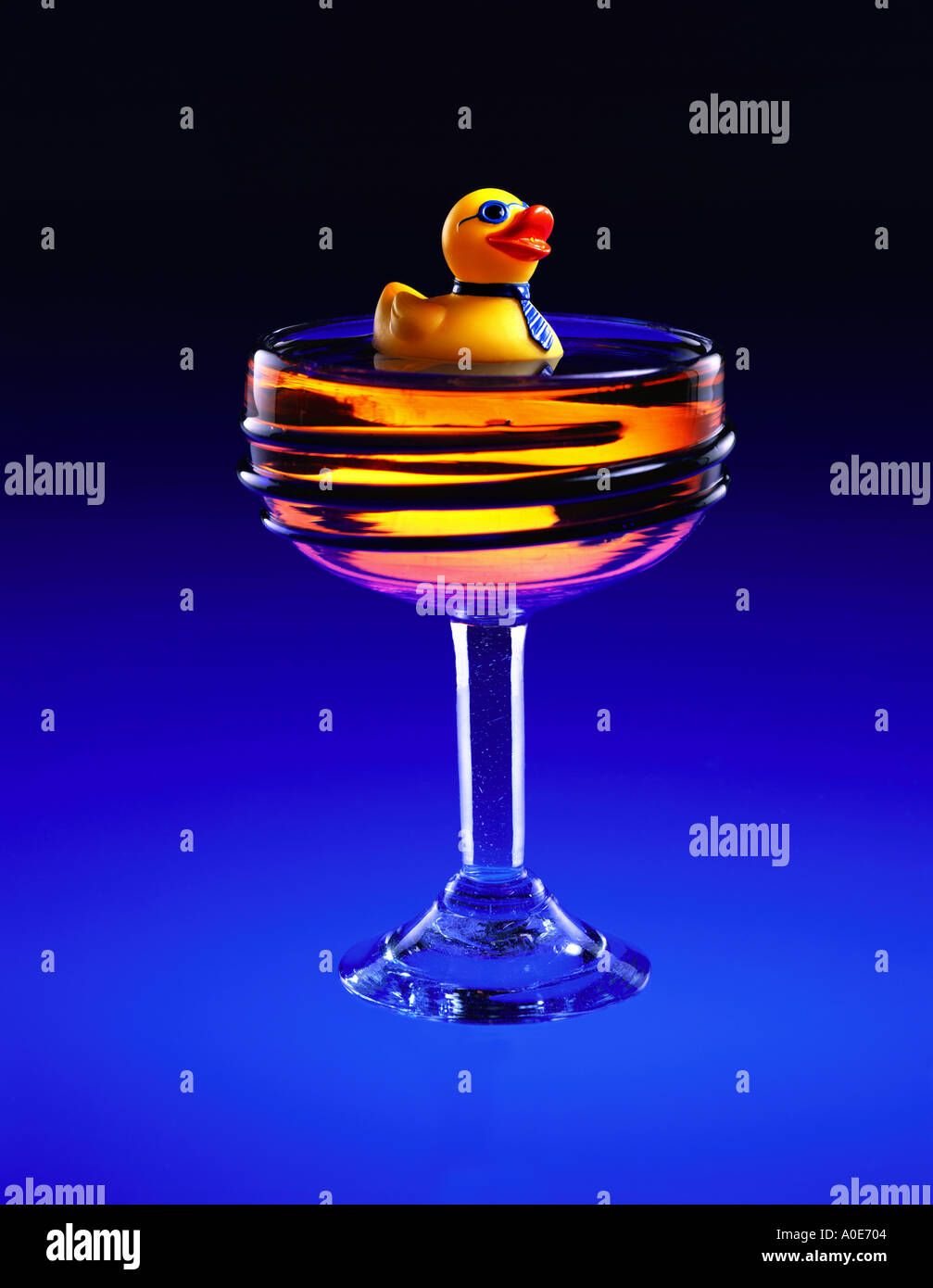 Rubber duck in glass Stock Photo - Alamy
