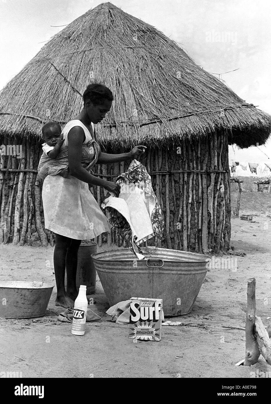 Life in one of Rhodesia's protected villages in 1975 Stock Photo - Alamy