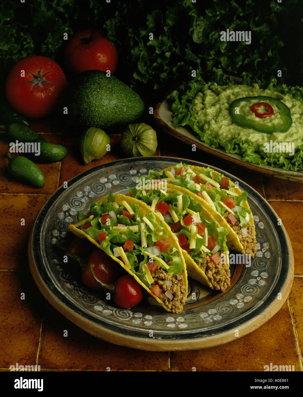Mexican tacos food border background hi-res stock photography and ...