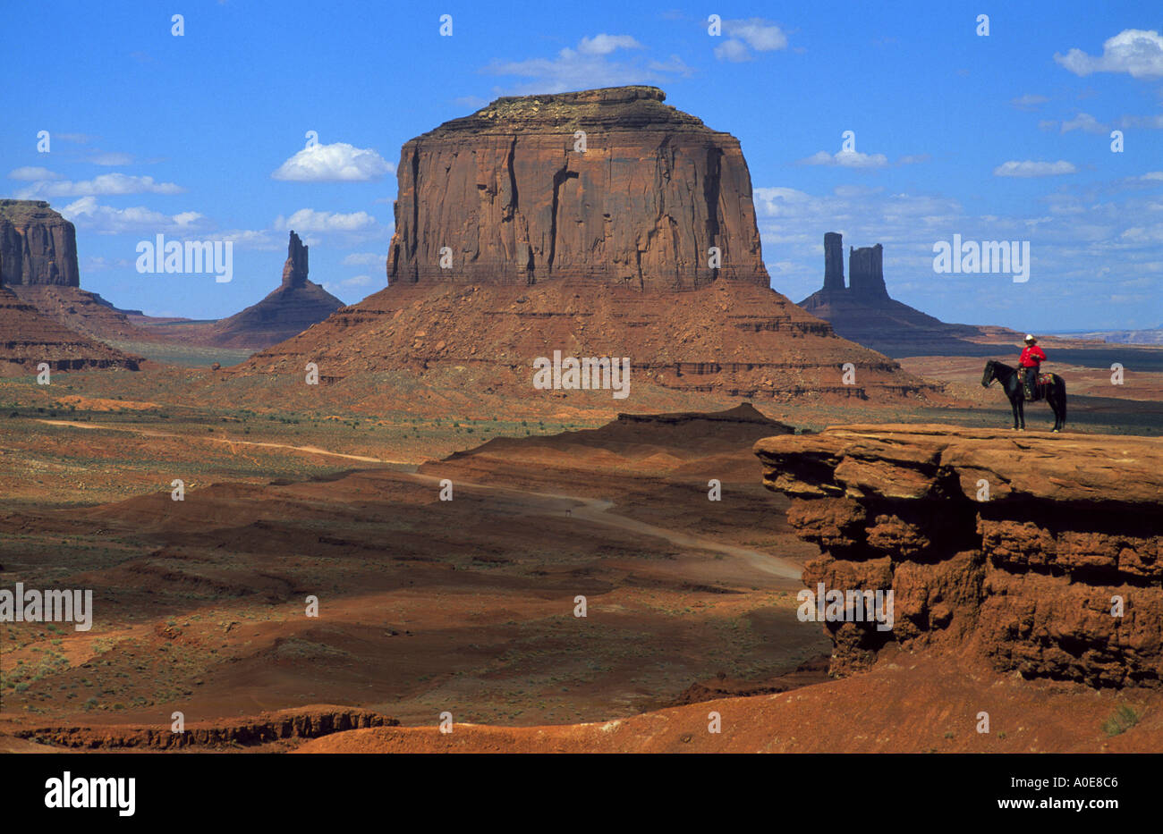 Monument Valley with Cowboy Stock Photo - Alamy