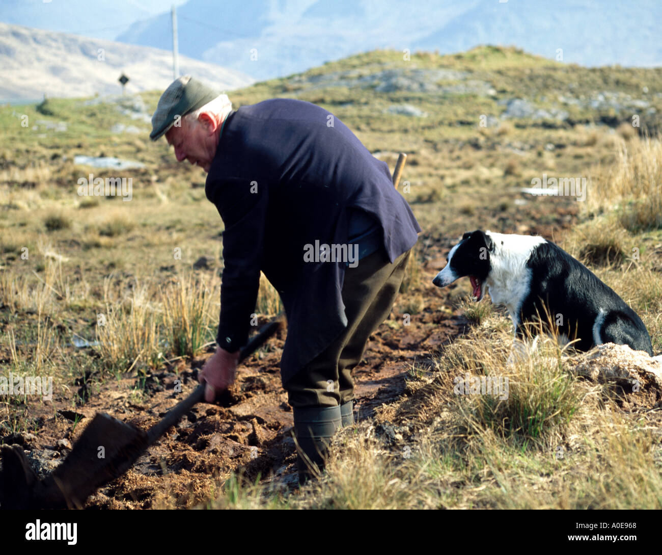 Peat digger in Ireland Stock Photo - Alamy