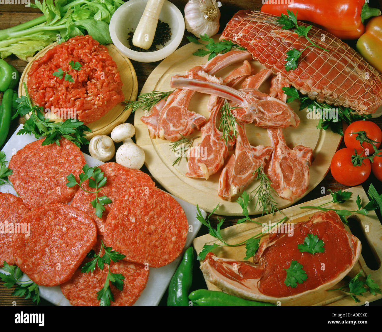 Meat display with rosemary hi-res stock photography and images - Alamy