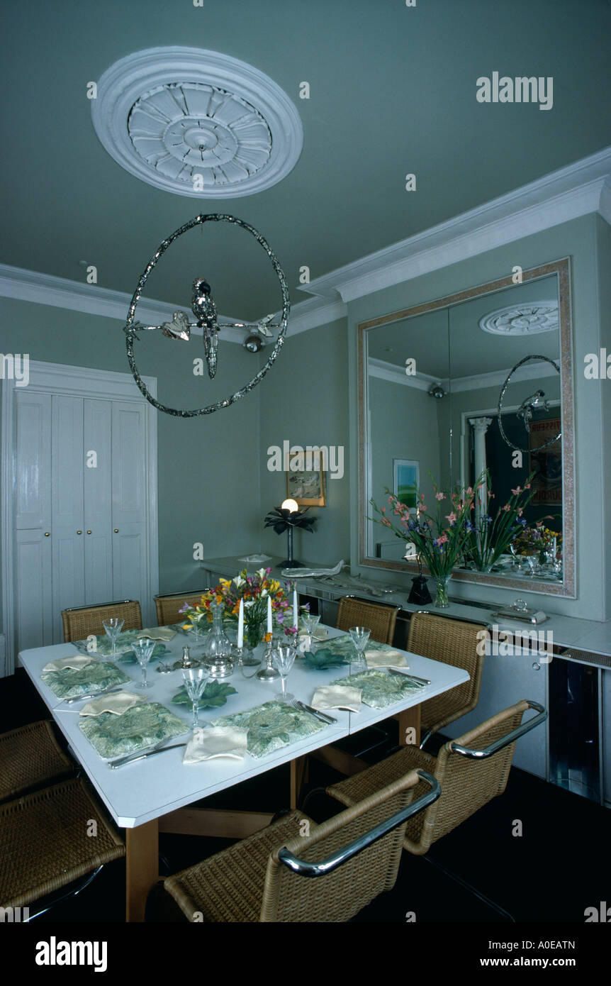 Mobile above table with settings Stock Photo - Alamy