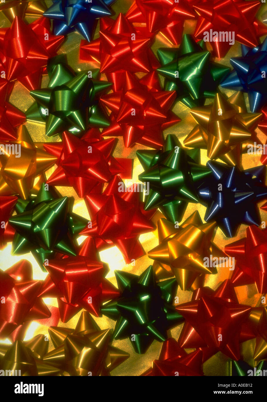 Multi colored Christmas gift bows Stock Photo - Alamy