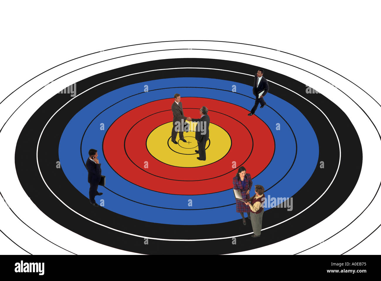 Business people on target Stock Photo - Alamy