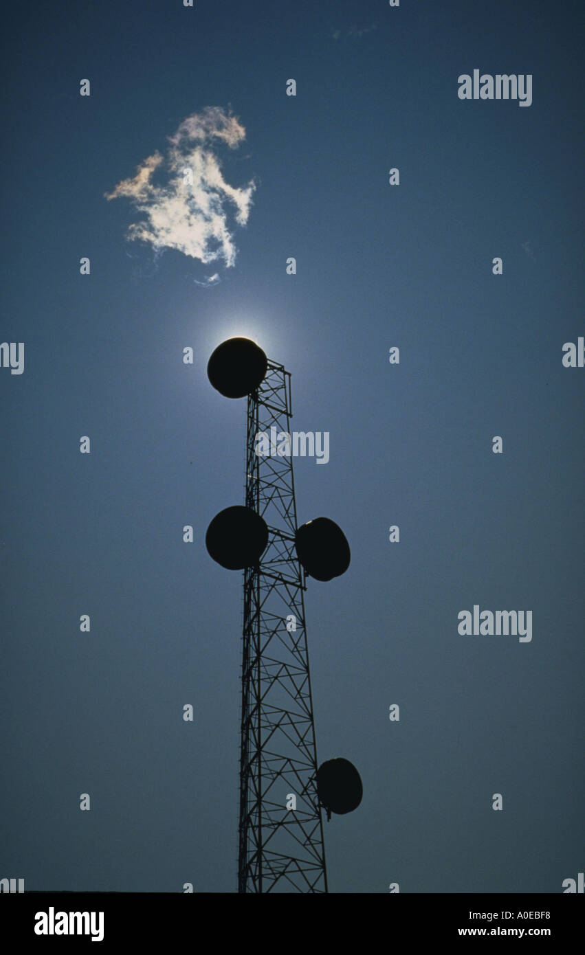 Microwave relay antenna tower Stock Photo - Alamy