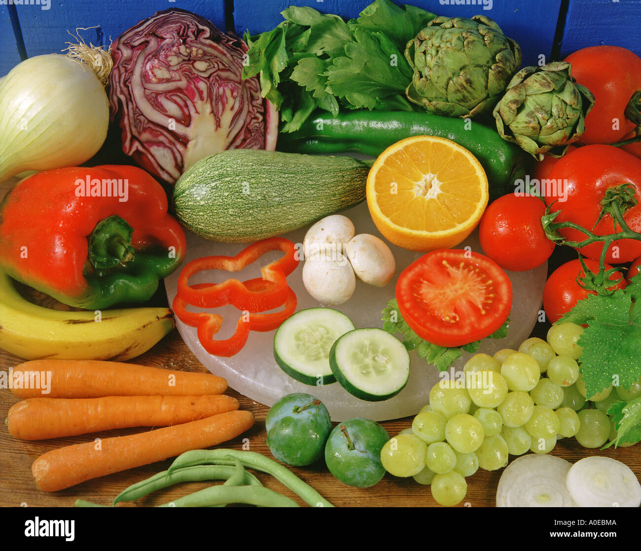 Assorted vegetables and fruits Stock Photo - Alamy