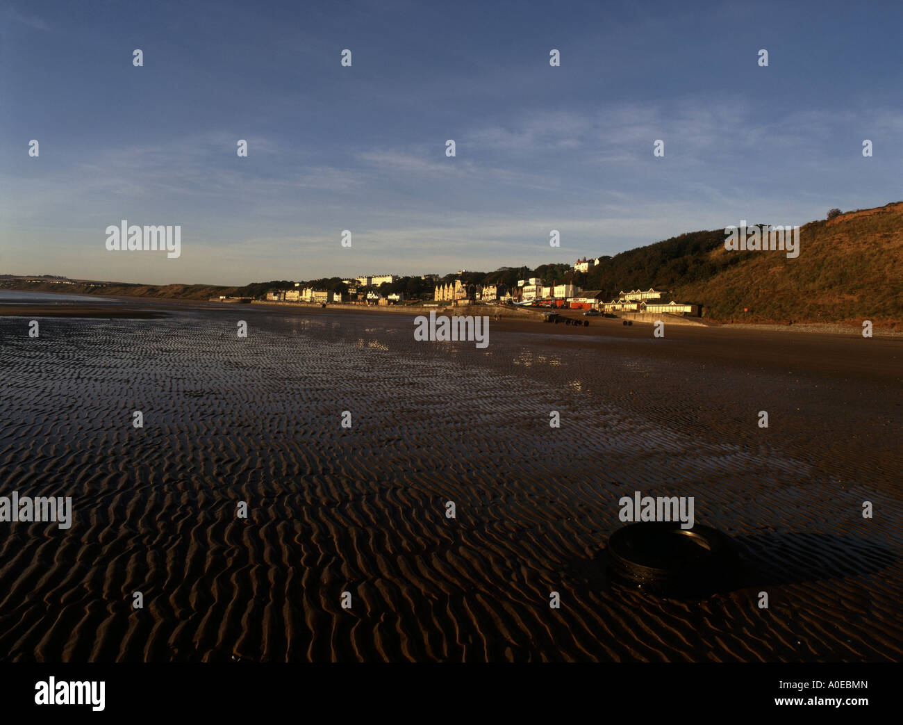 Low tide on the expansive beach at Filey the popular seaside resort ...