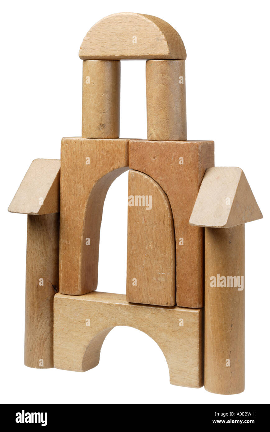 Child's wooden building blocks Stock Photo - Alamy