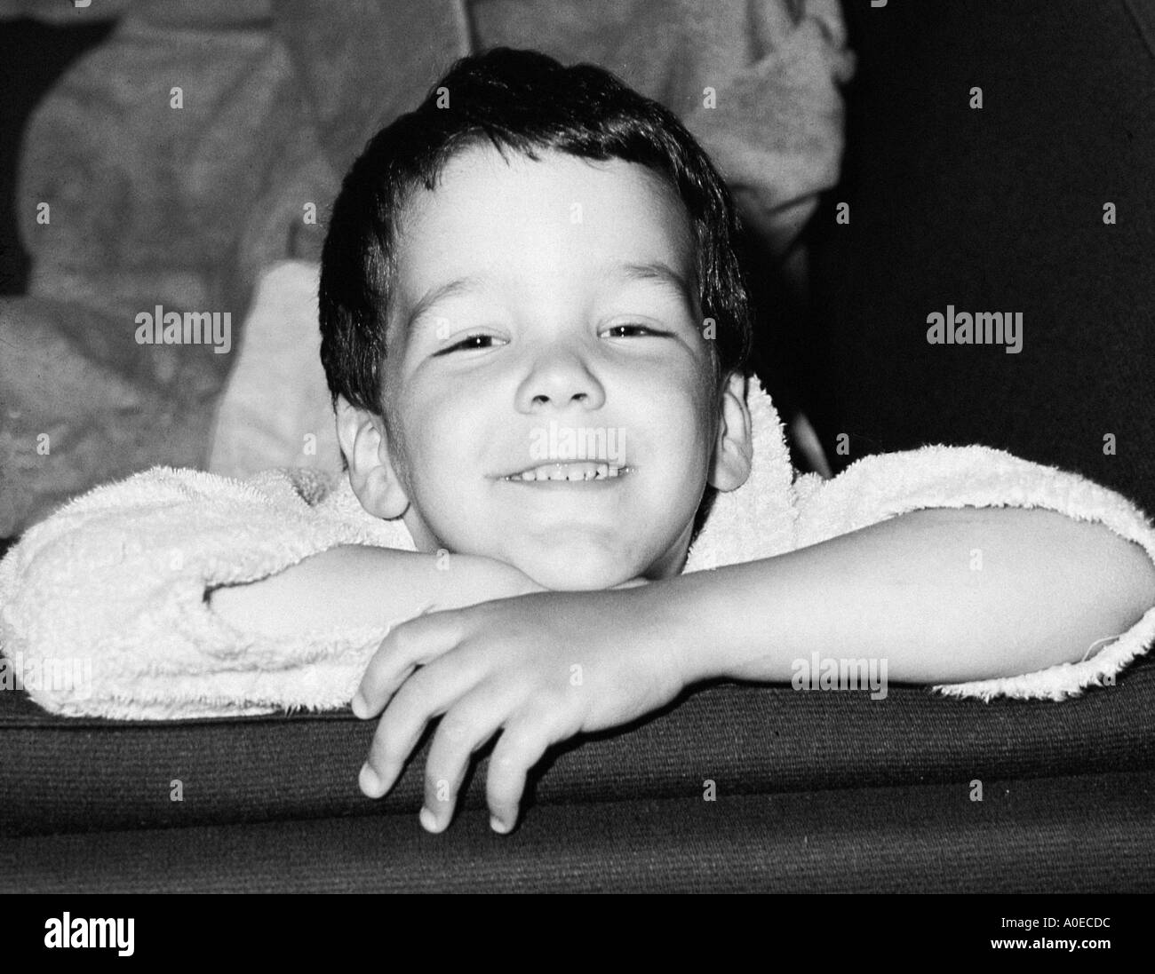 Portrait happy boy looking Black and White Stock Photos & Images - Alamy