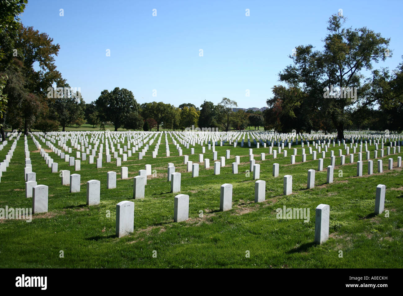 headstones marking graves of fallen soldiers Arlington Cemetery ...