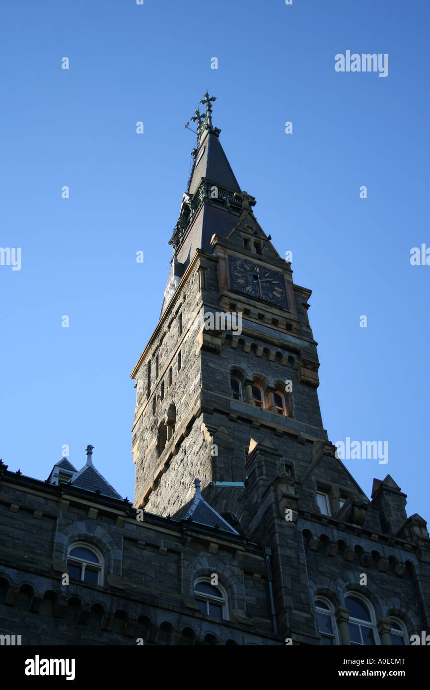 tower of historical building Healey Hall Georgetown University ...
