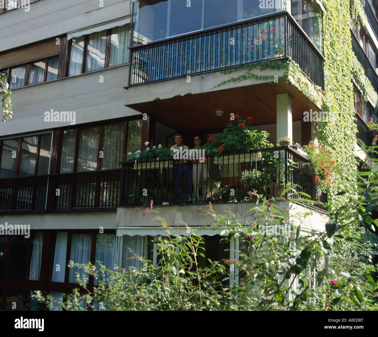 Balconies on modern French apartment block Stock Photo - Alamy