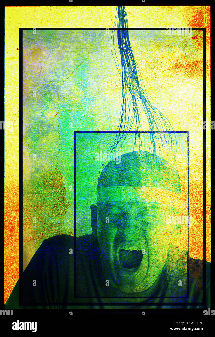 man with wires taped to head Stock Photo - Alamy