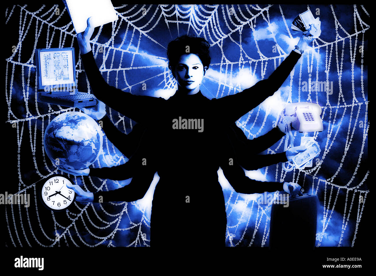 woman with many arms Stock Photo - Alamy