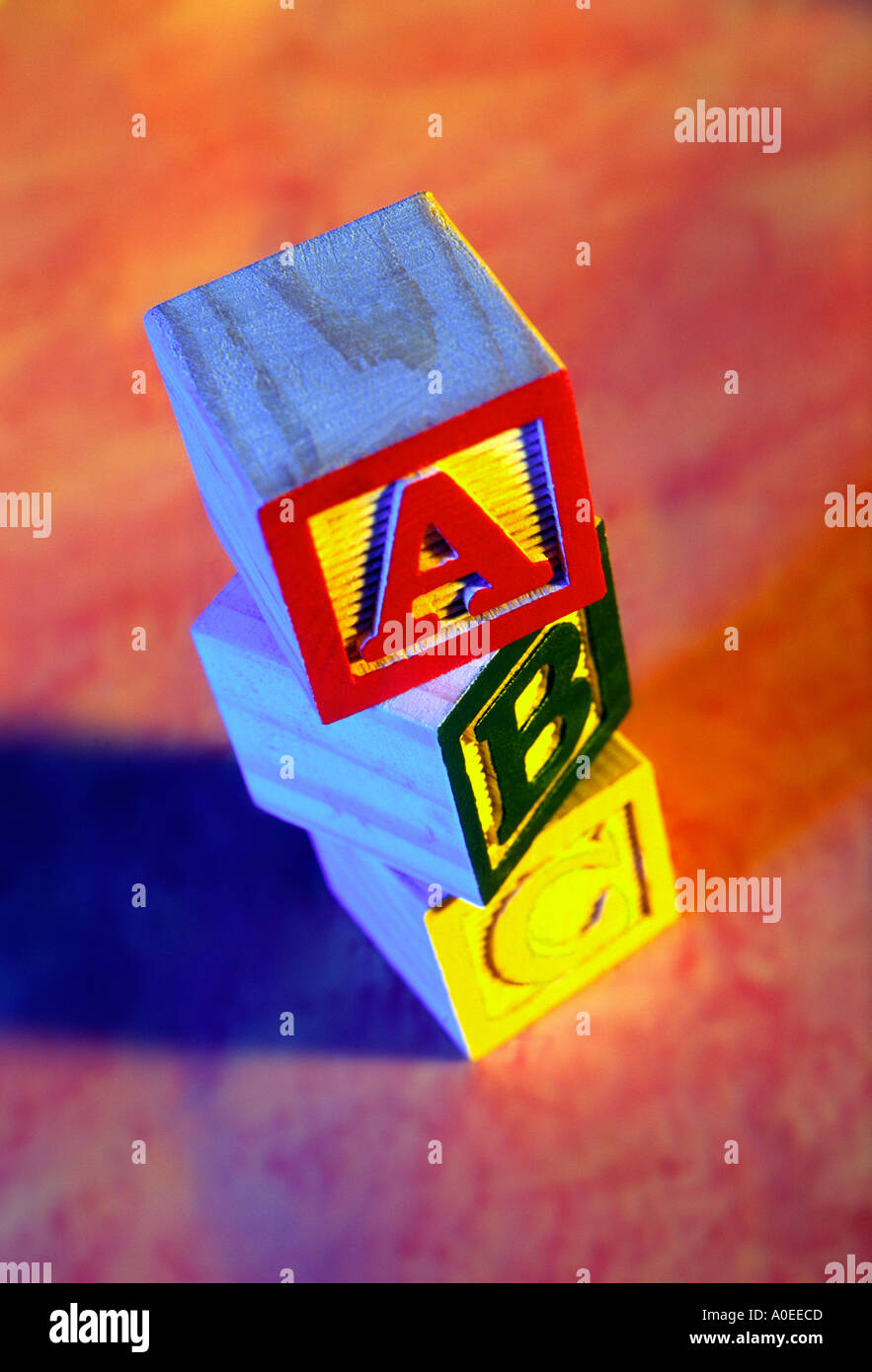 alphabetical building bricks Stock Photo - Alamy