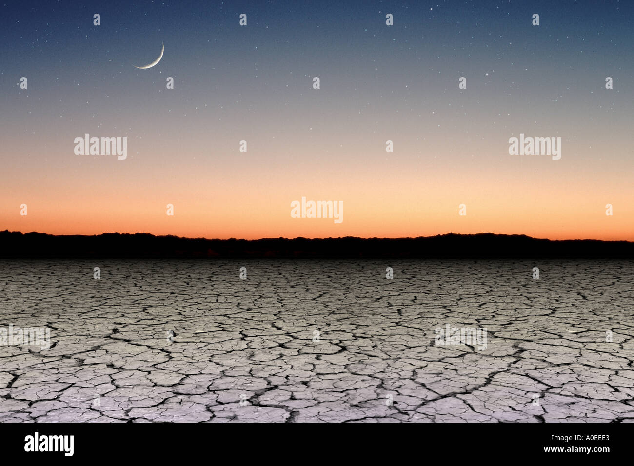 Surrealistic Desert Dusk View Stock Photo - Alamy