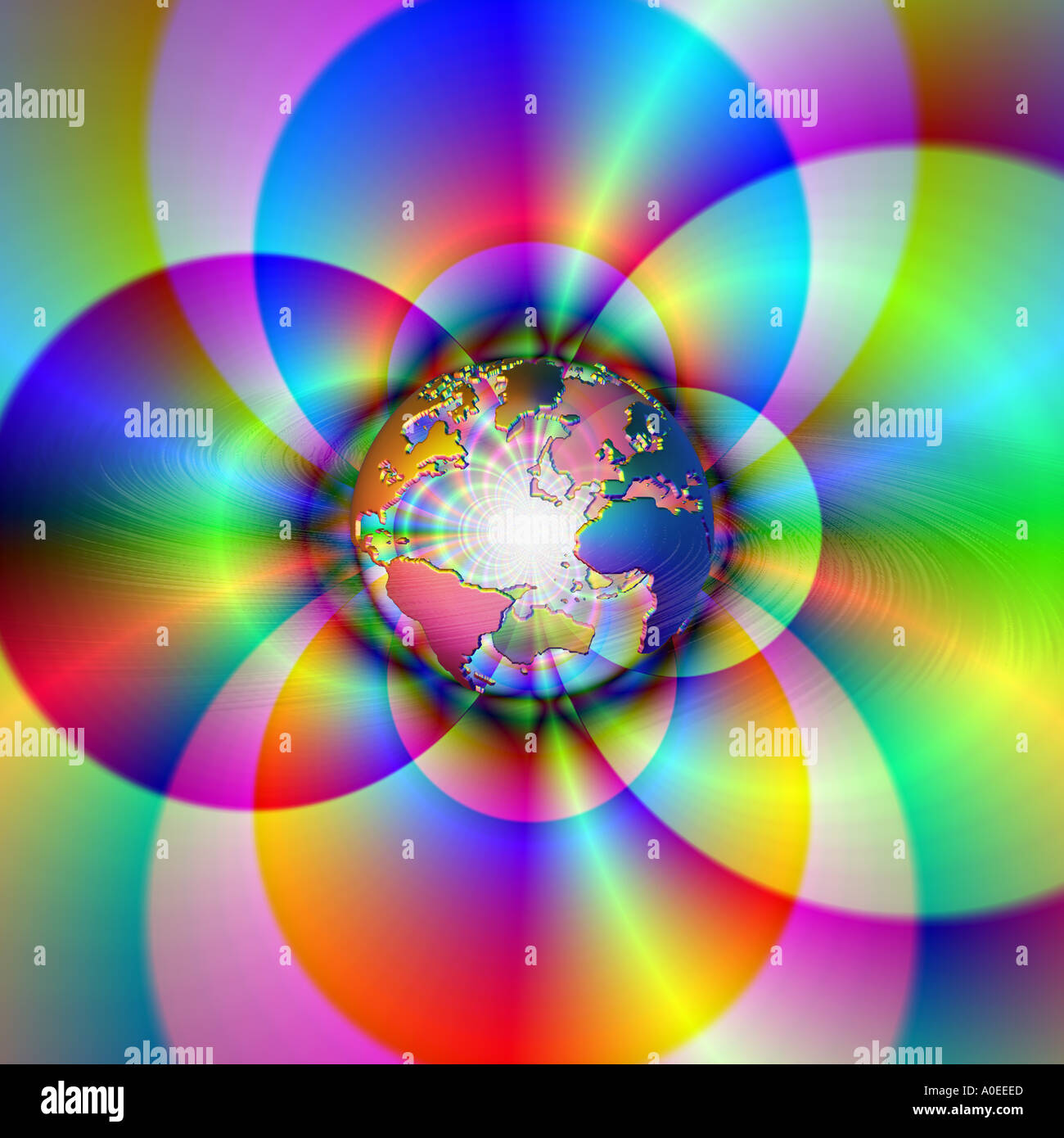 Artist s View of Earth and Force Fields Stock Photo - Alamy