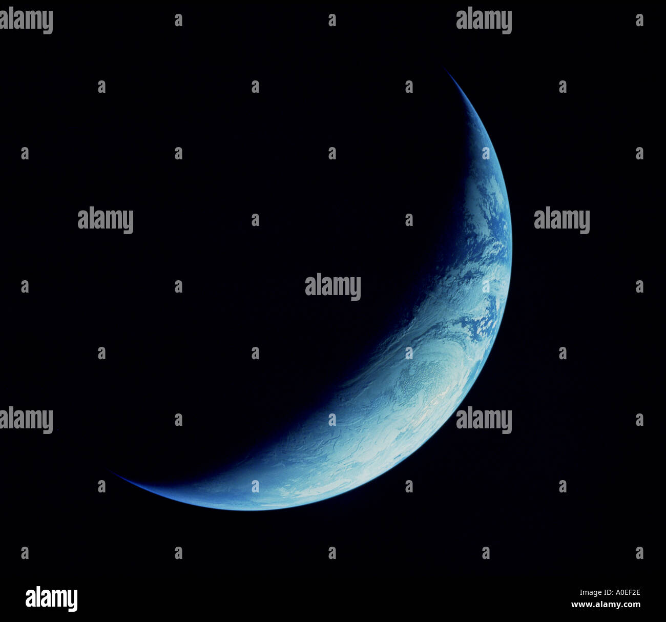 Crescent earth from space Stock Photo - Alamy