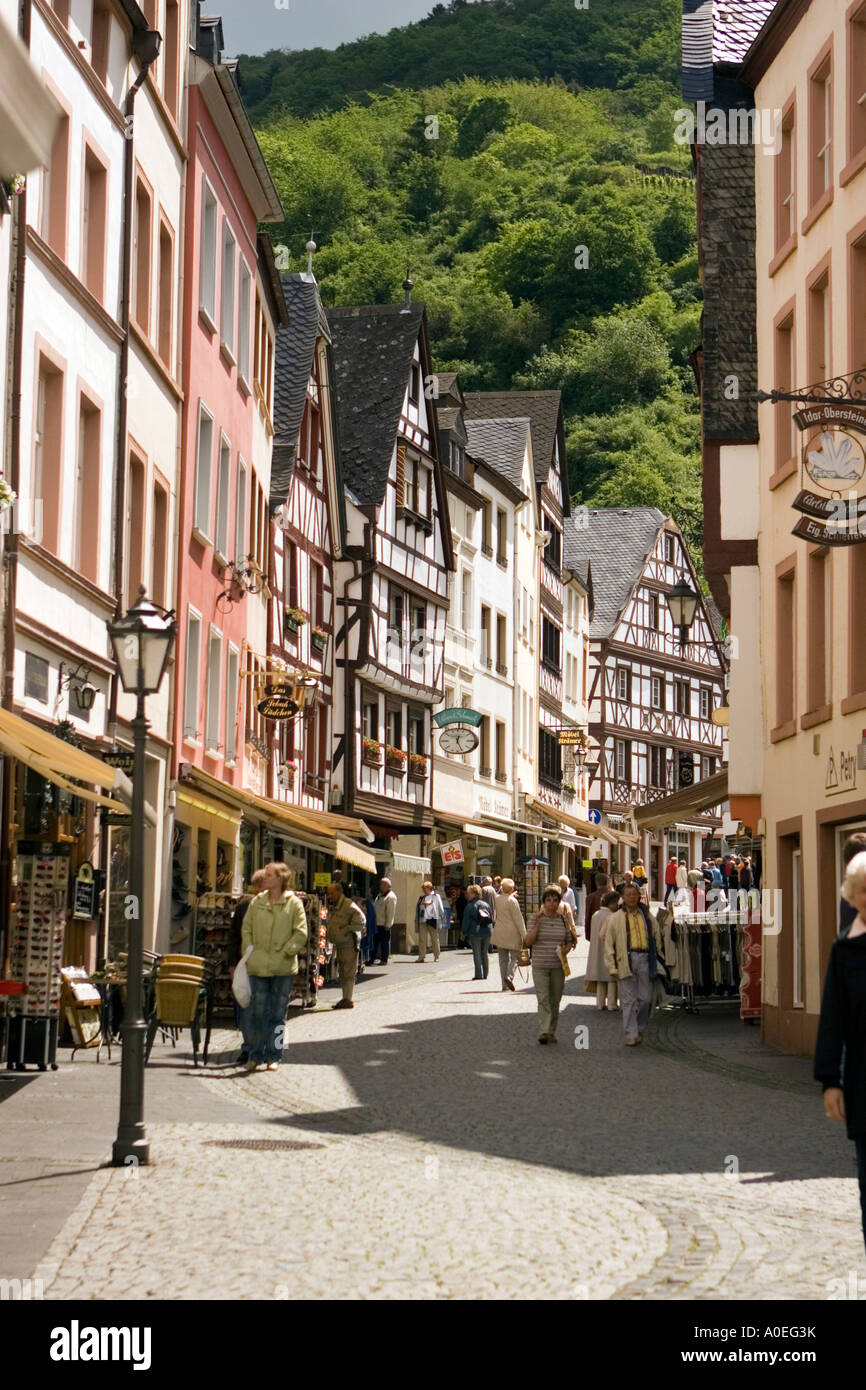 Bernkastel Street Scene Stock Photo - Alamy