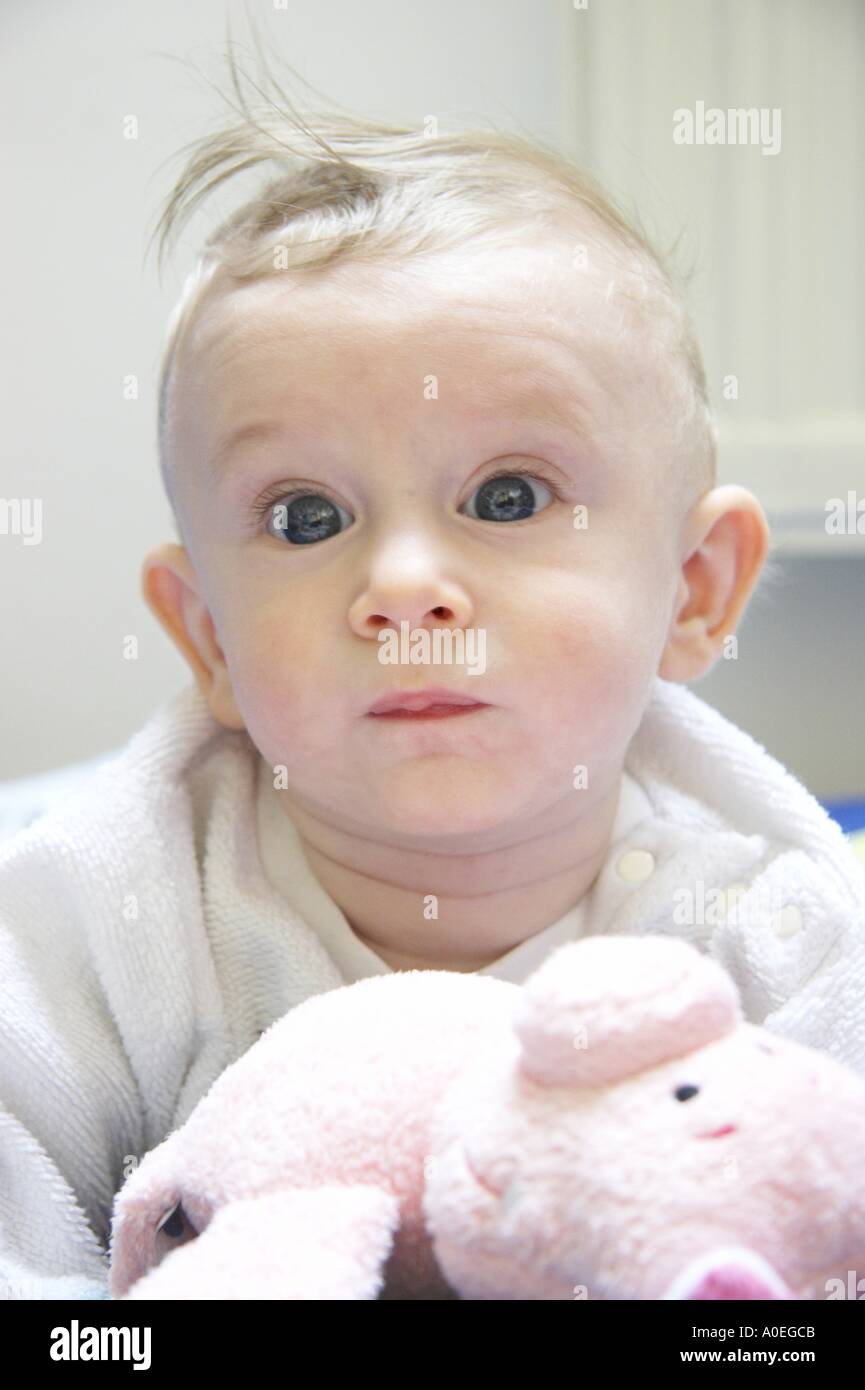 baby with soft toy Stock Photo - Alamy