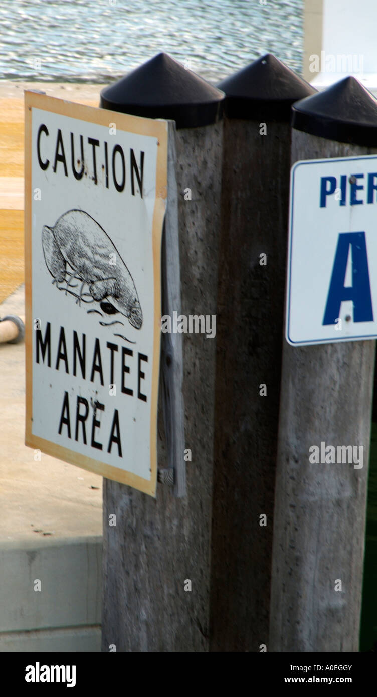 Caution manatee area sign hi-res stock photography and images - Alamy