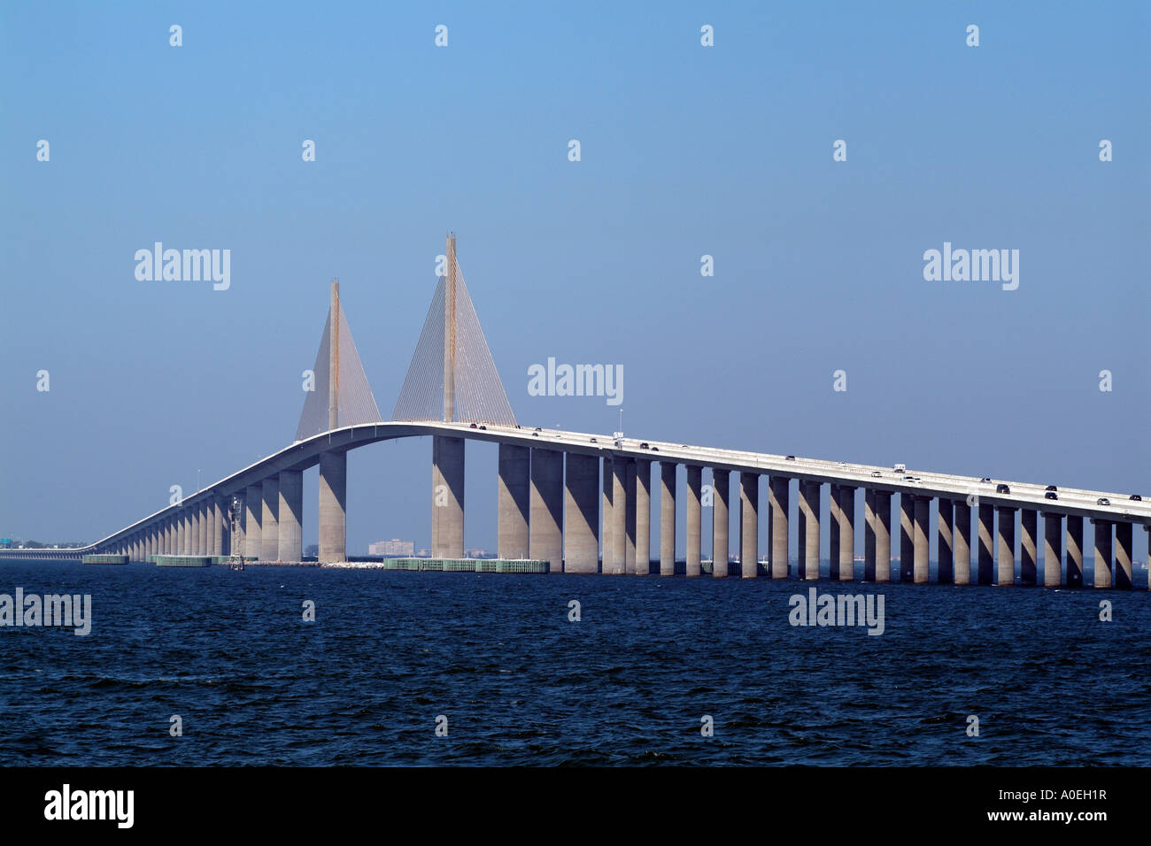 Sunshine Skyway Bridge which spans Tampa Bay Florida America USA Stock ...