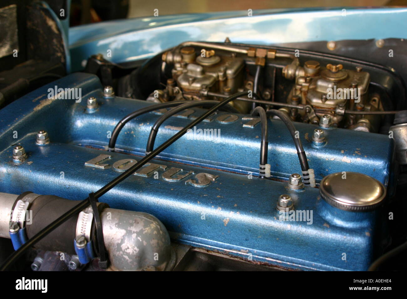 Lotus Elan S2 engine Stock Photo - Alamy