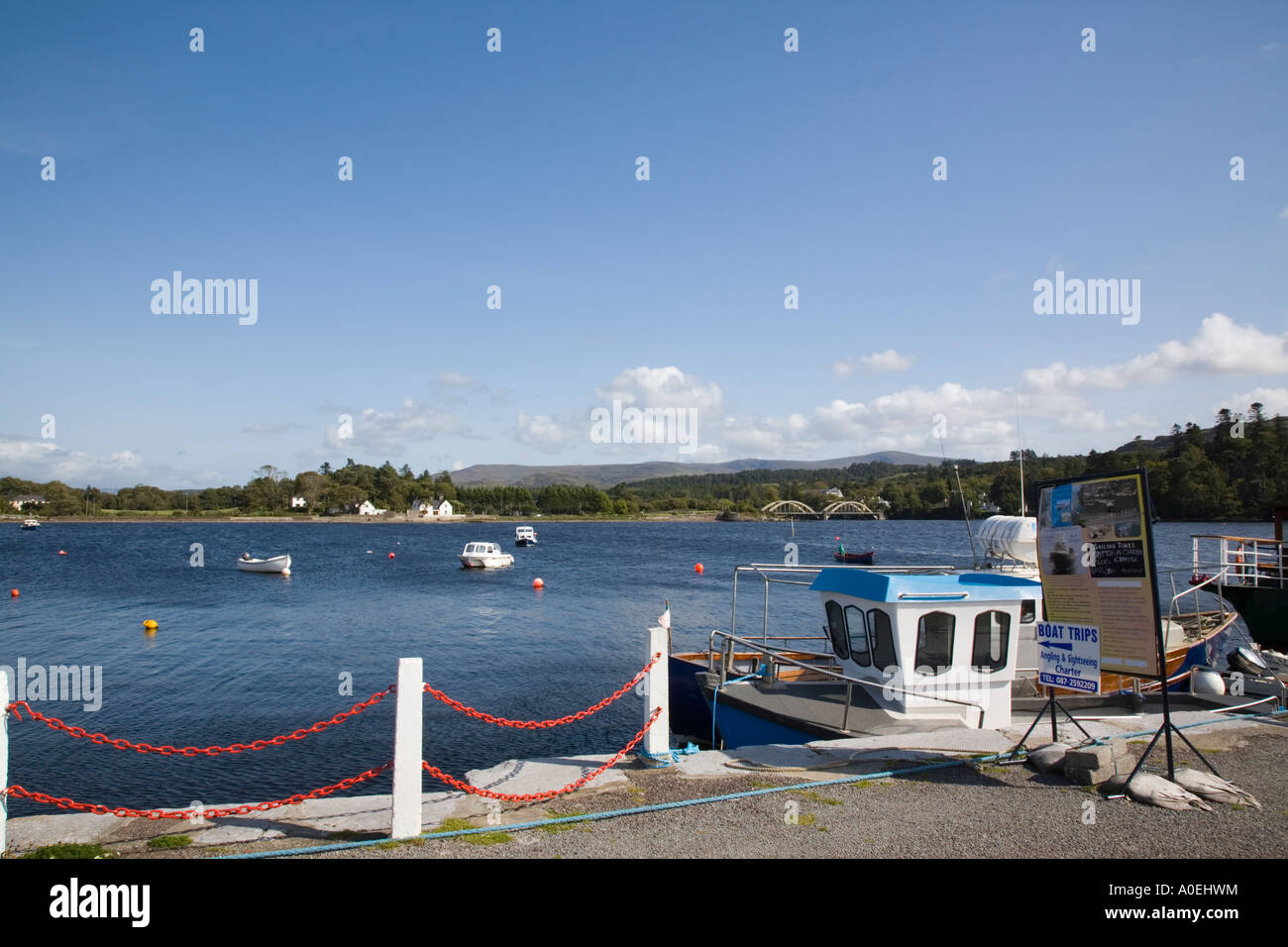 Kenmare Co Kerry Ireland Ireland Boats moored by pier in harbour on ...