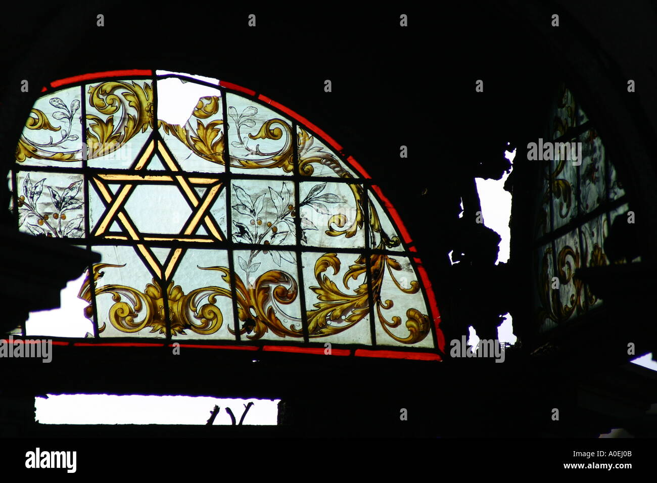 jewish star in a glass window Stock Photo - Alamy