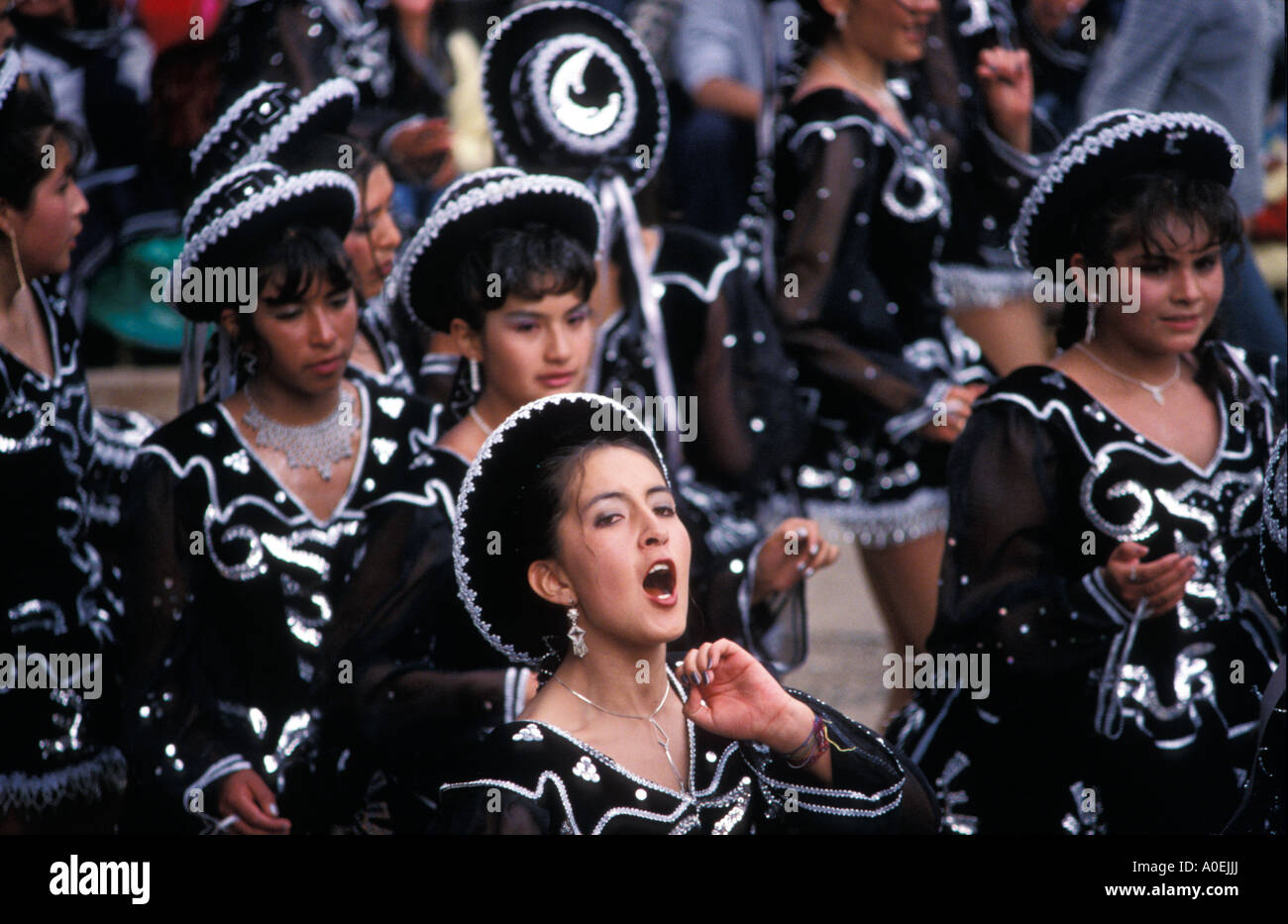 Girls Singing Fiesta de la Candelaria Puno Peru Stock Photo - Alamy