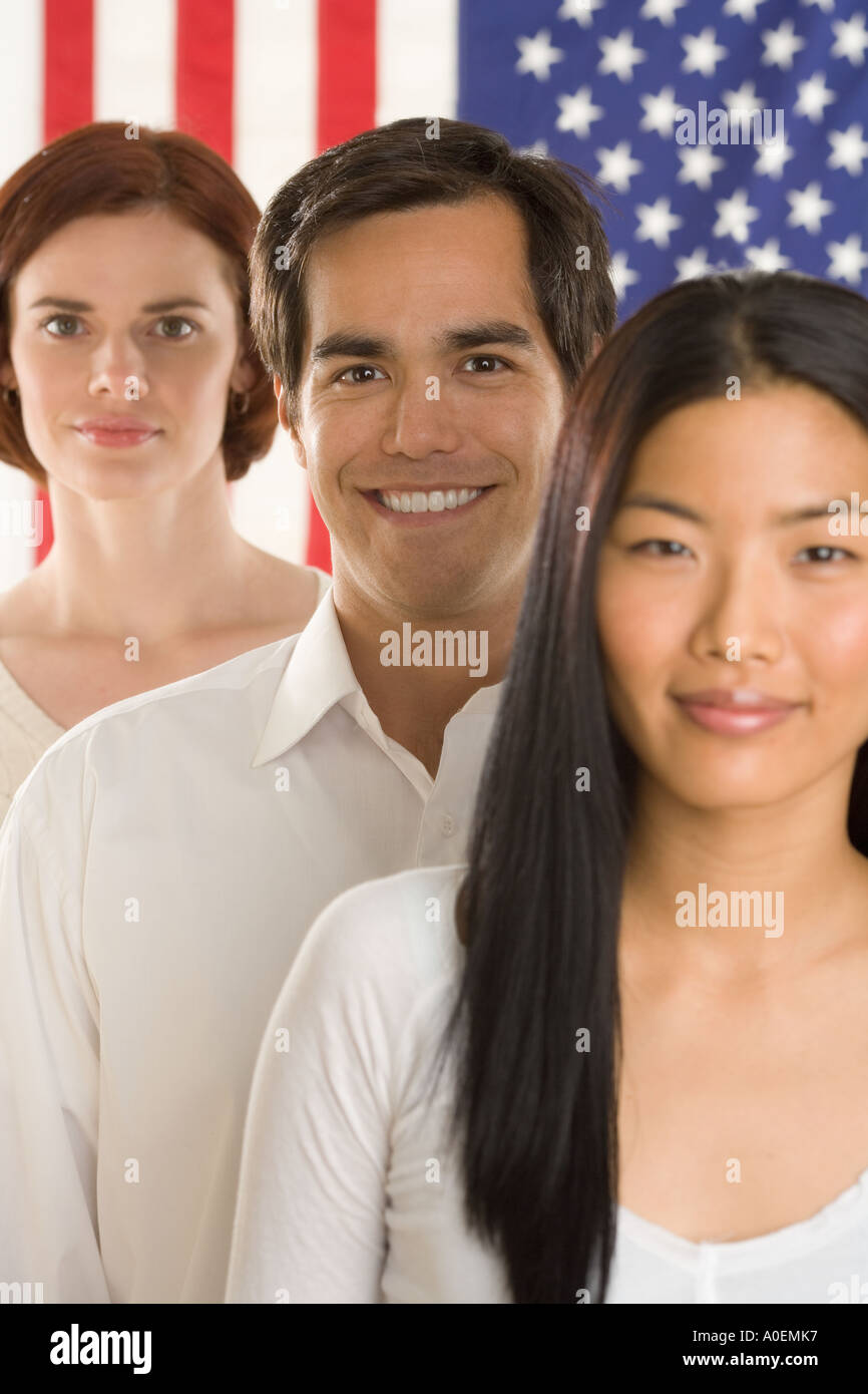 Portrait of three Americans Stock Photo - Alamy