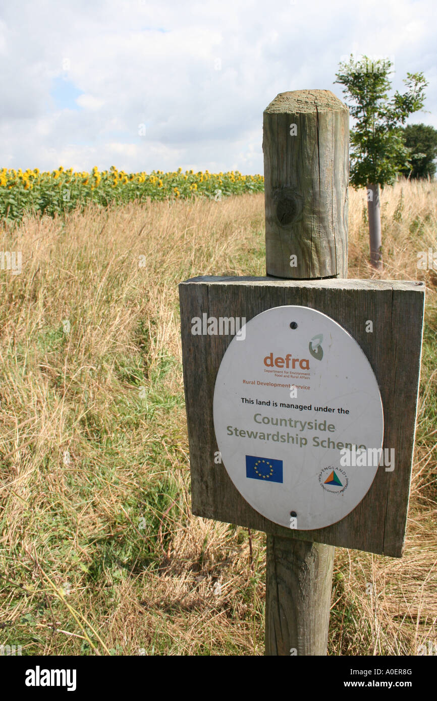 DEFRA Countryside Stewardship Scheme Sign Stock Photo - Alamy