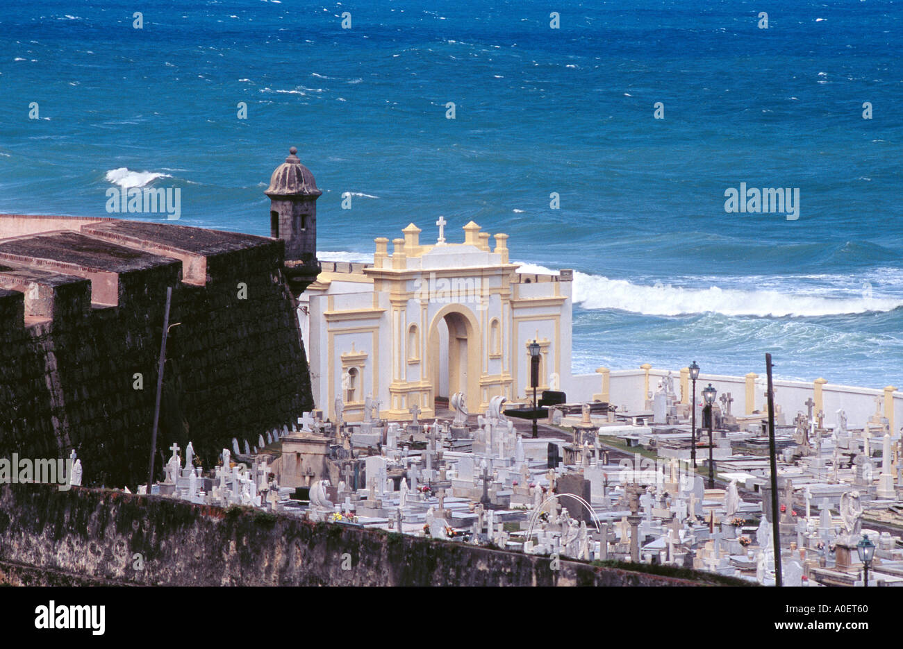 Graveyard at El Morro Castle Old San Juan Puerto Rico USA Stock Photo ...
