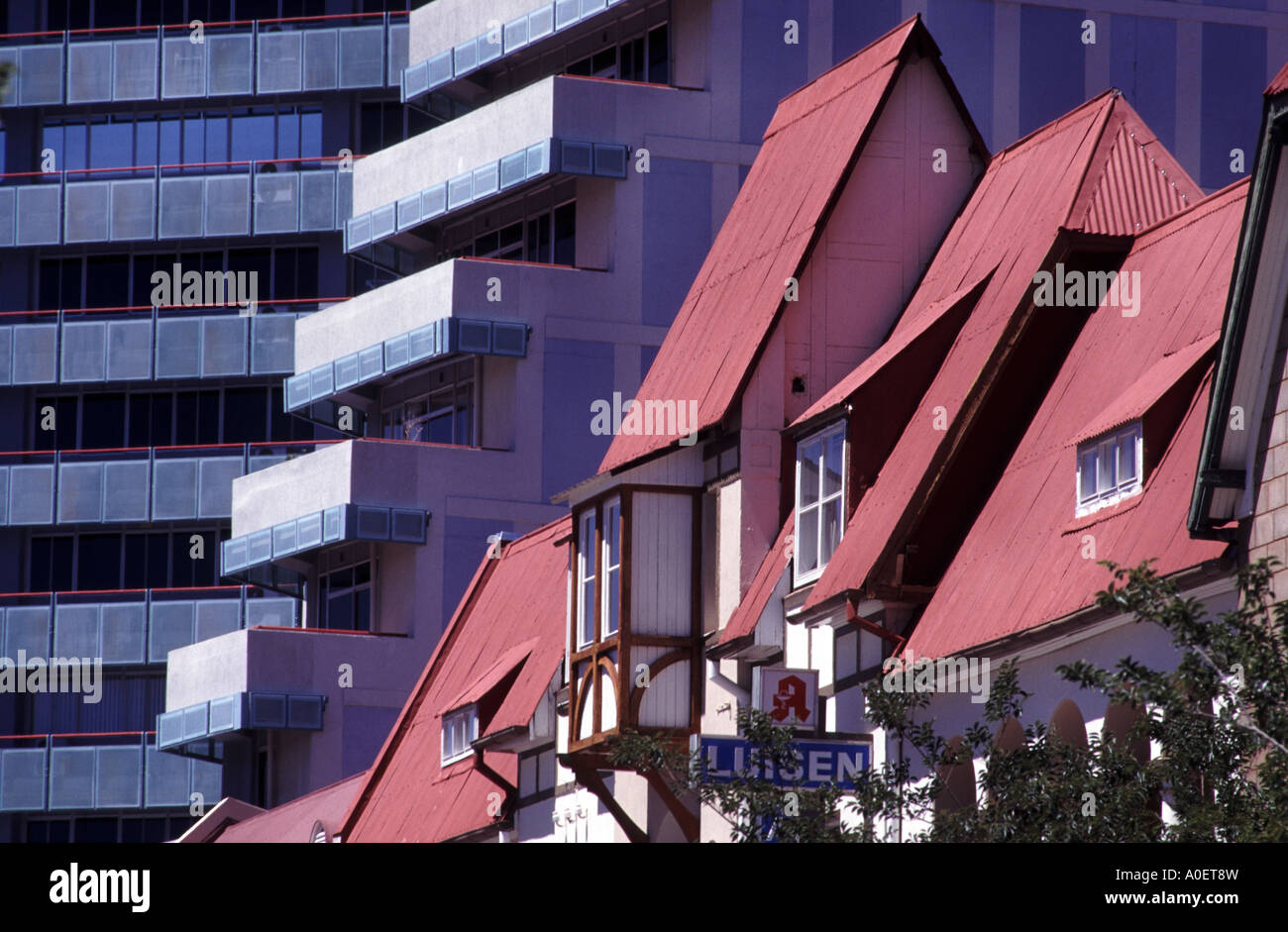 German colonial buildings in the shadow of modern architecture on ...