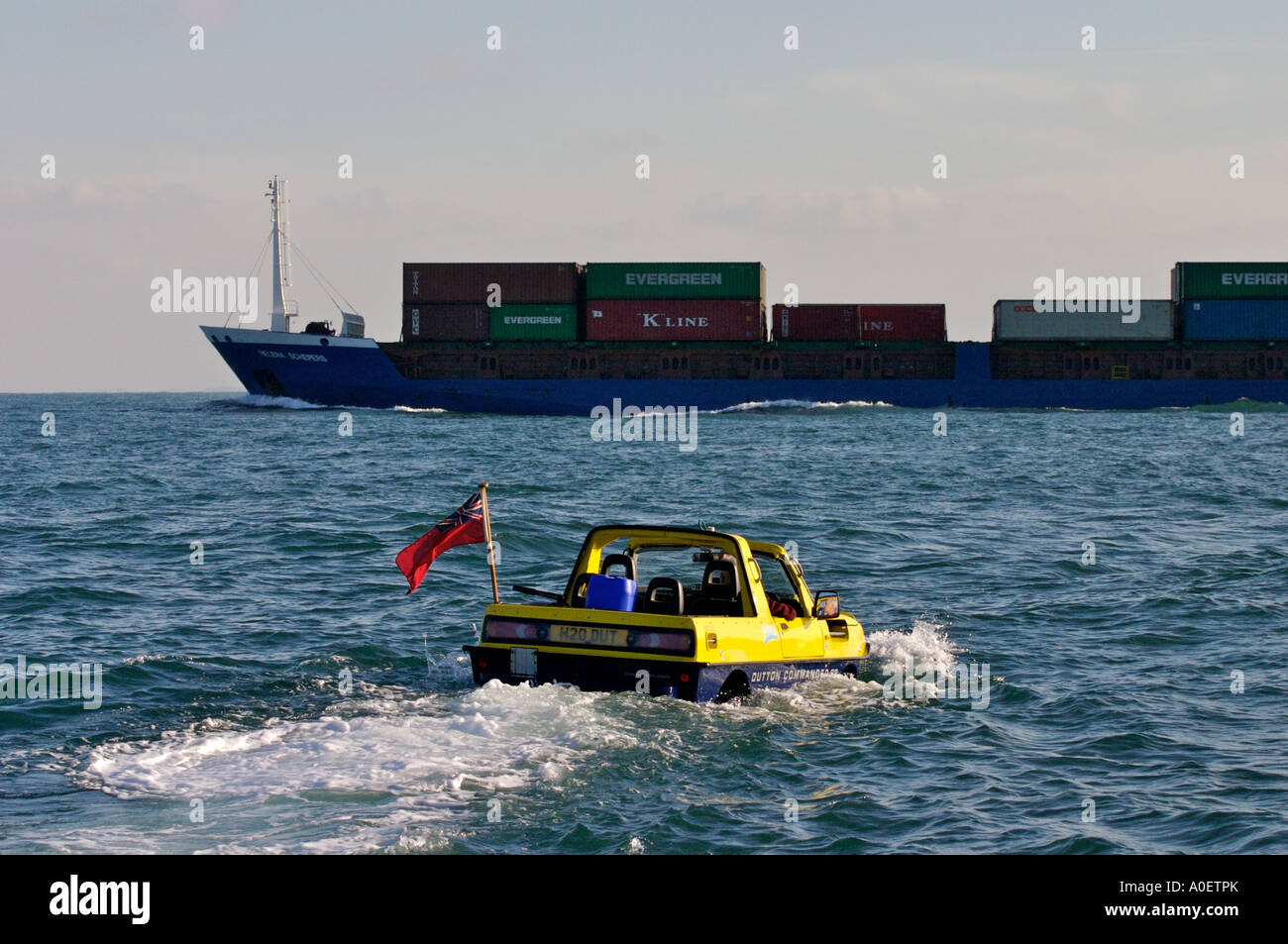Channel Crossing by two amphibious cars Stock Photo - Alamy